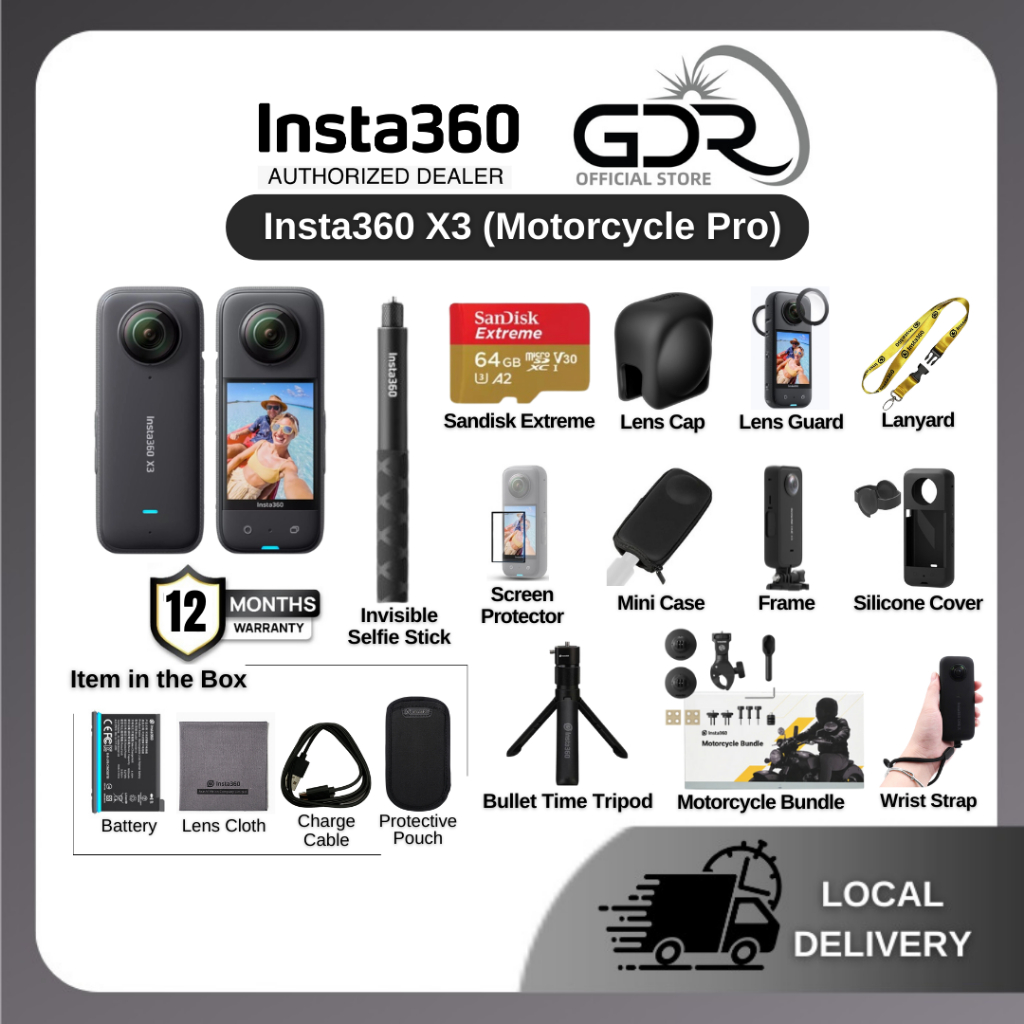 Insta360 X3 - 5.7K Dual-Mode Ultimate 360 Sport Action Camera Panoramic ...