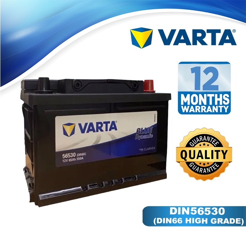 VARTA DIN65 56530 Blue Dynamic for Volkswagen Passat, MK7, Ford Ranger 2.2 CC, Focus, Volvo S70 ...