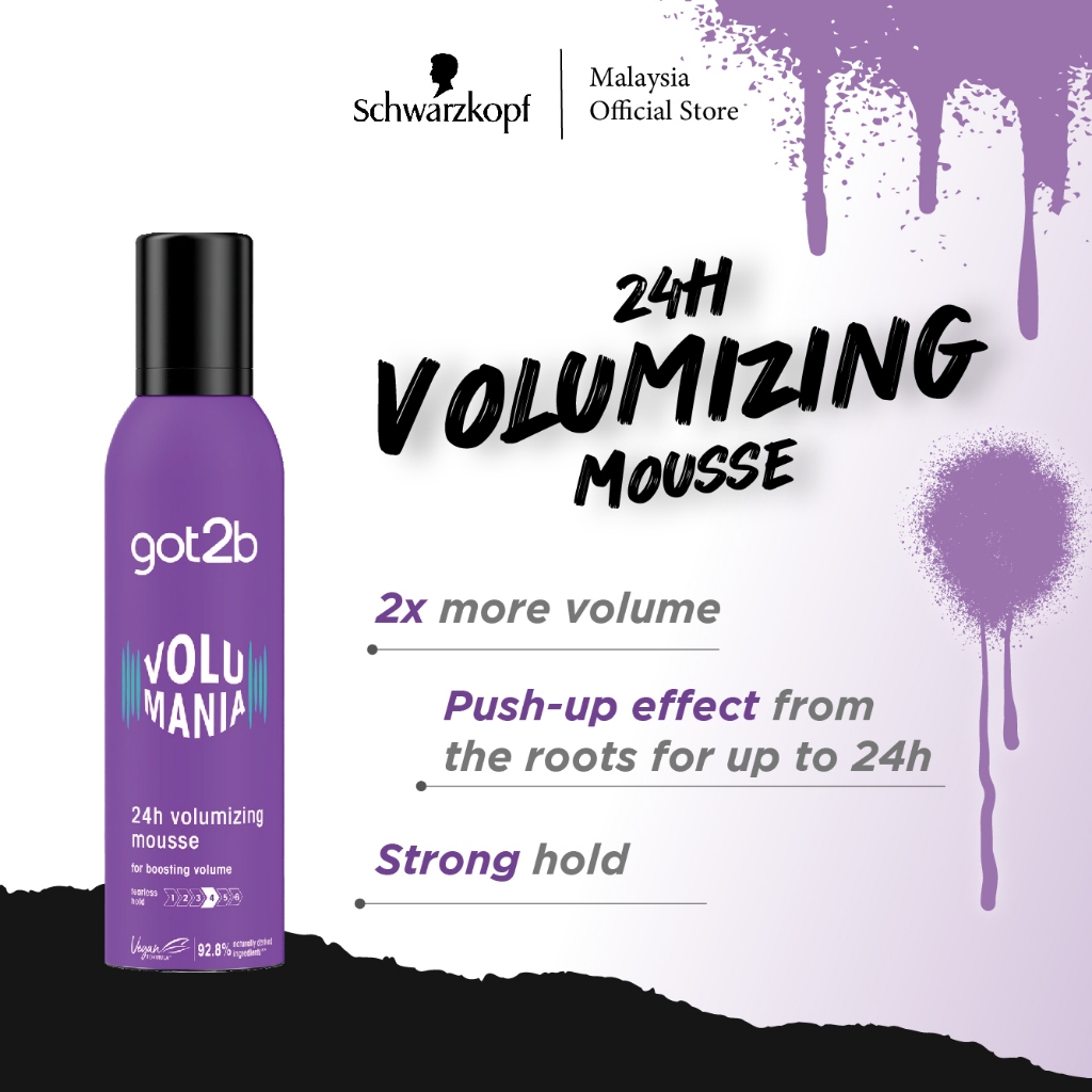 Schwarzkopf Got2b Volumania 24H Volumising Mousse (250ml) | Shopee Malaysia