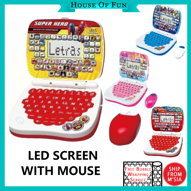 Kids Education Mini Laptop With Screen And Mouse Mainan Budak Learning ...