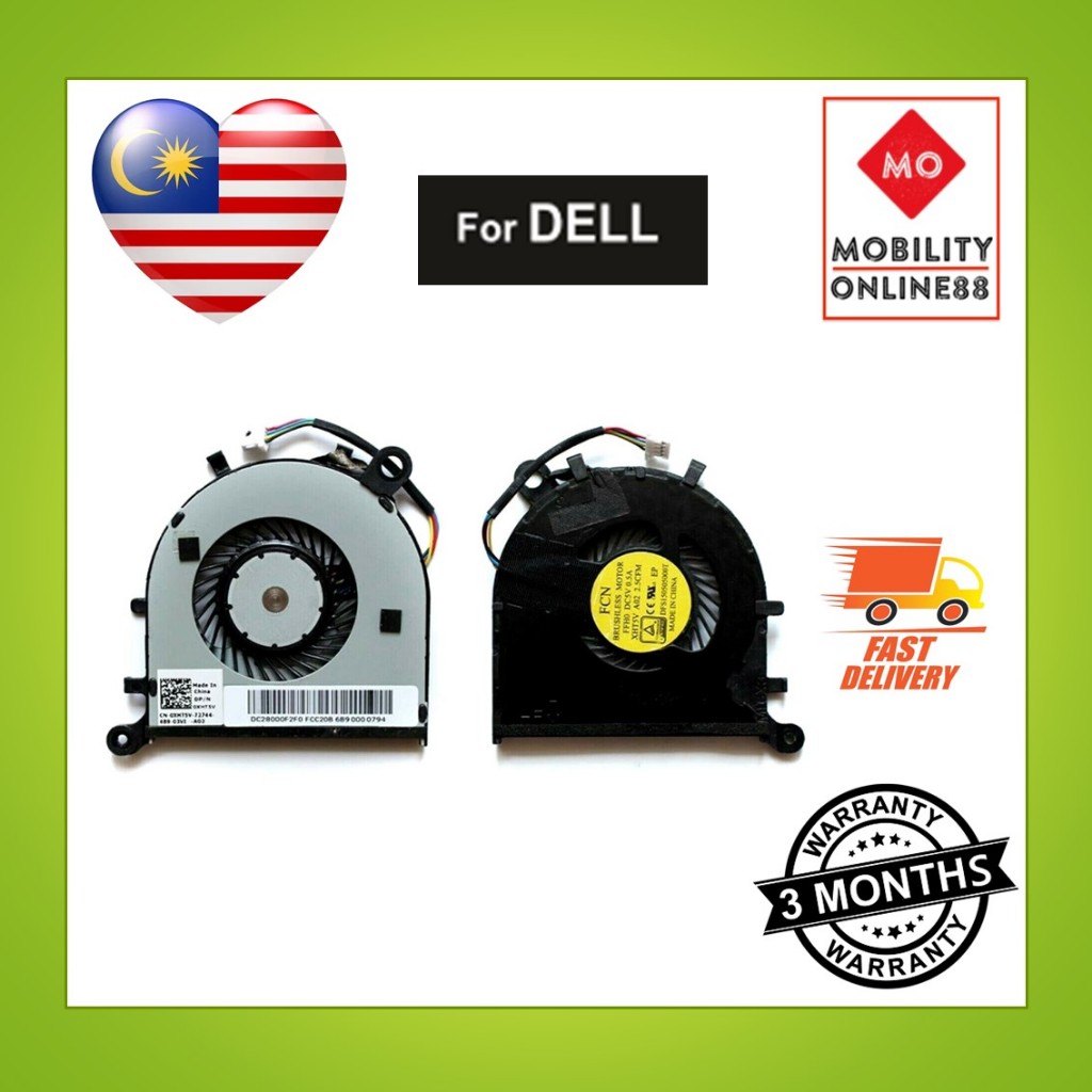 Dell XPS 13 9343 9350 9360 P54G 0XHT5V XHT5V W0J86 0W0J86 Laptop Fan ...