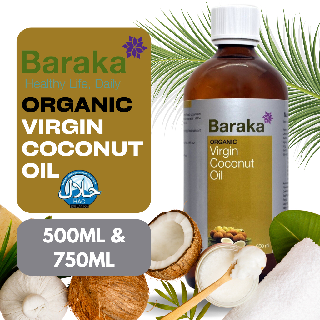 BARAKA Organic Pure Virgin Coconut Oil - 100% Organic Cold Pressed ...