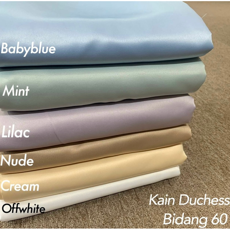 KAIN PASANG DUCHESS BRIDAL HEAVY DULL SATIN PLAIN PREMIUM BIDANG 60 ...
