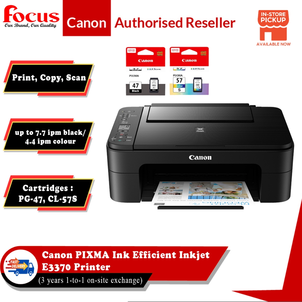 Canon E3370 Pixma Wireless Printer All-In-One Printer - Wifi Direct Print | Shopee Malaysia