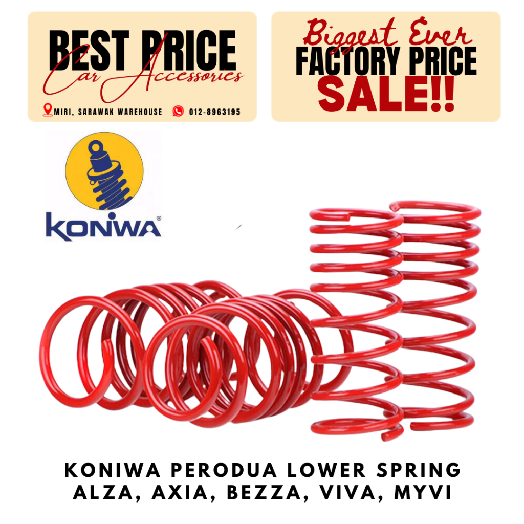 KONIWA Perodua Lower Spring ALZA, AXIA, BEZZA, VIVA, MYVI | Shopee Malaysia