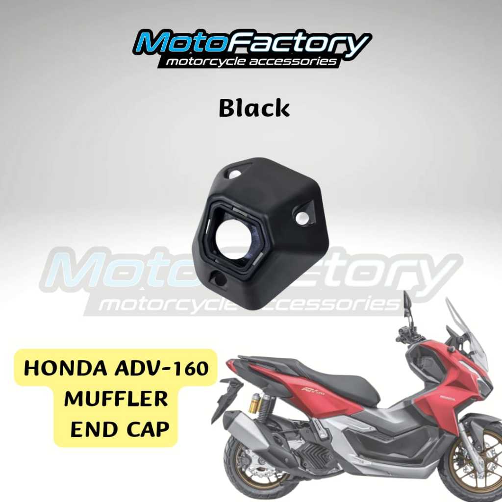 HONDA ADV160 EXHAUST END CAP EKZOS COVER (BLACK / CARBON) | Shopee Malaysia