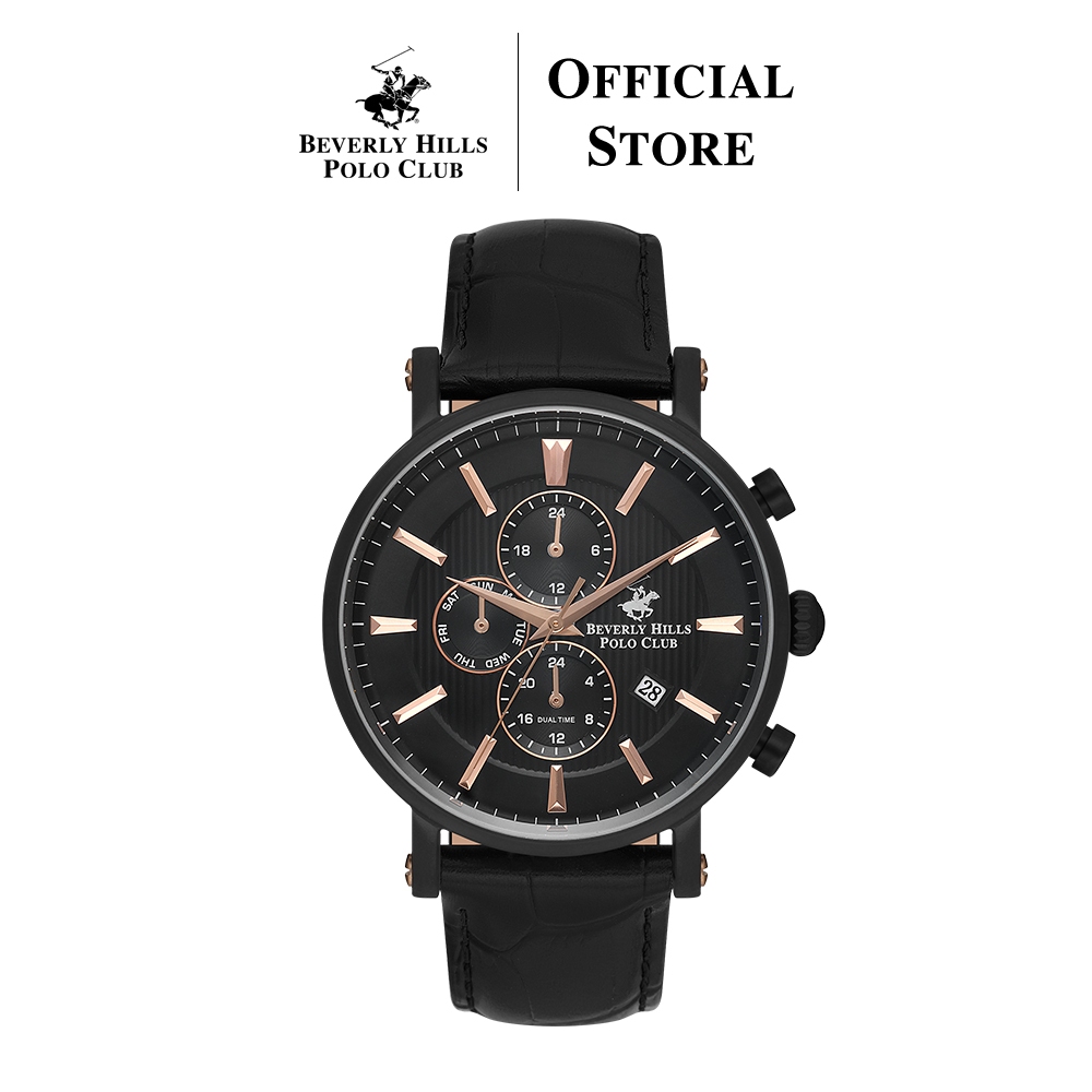 Beverly Hills Polo Club BHPC Men's Leather Quartz Watch BP3548X ...