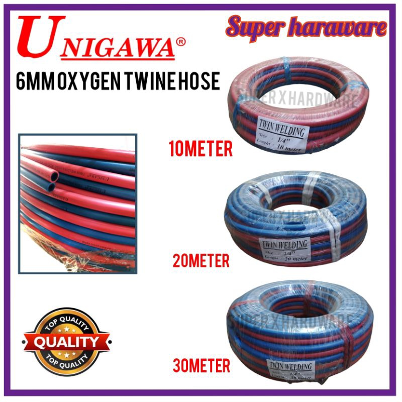 10m/20m/30m UNIGAWA 1/4" TWIN HOSE /welding hose/for acetylene and oxygen/twin hose/unigawa hose ...