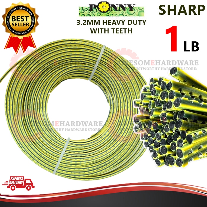(1LB ROLL) PONNY PG130 HEAVY DUTY 3.2MM NYLON TRIMMER LINE WITH TEETH ...