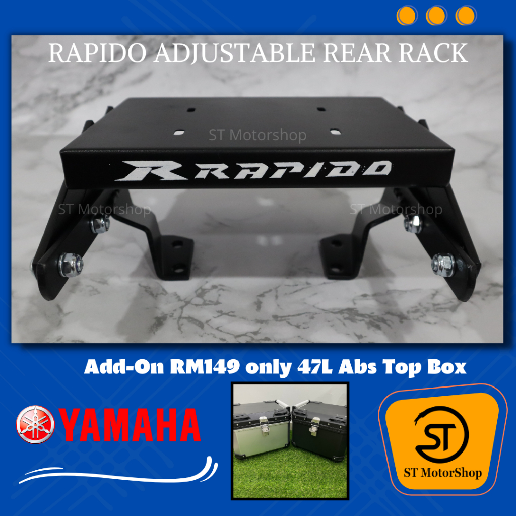 RAPIDO ADJUSTABLE REAR RACK FOR YAMAHA LC135 V1/V2/V3/V4/V5/V6/V7/V8 ...