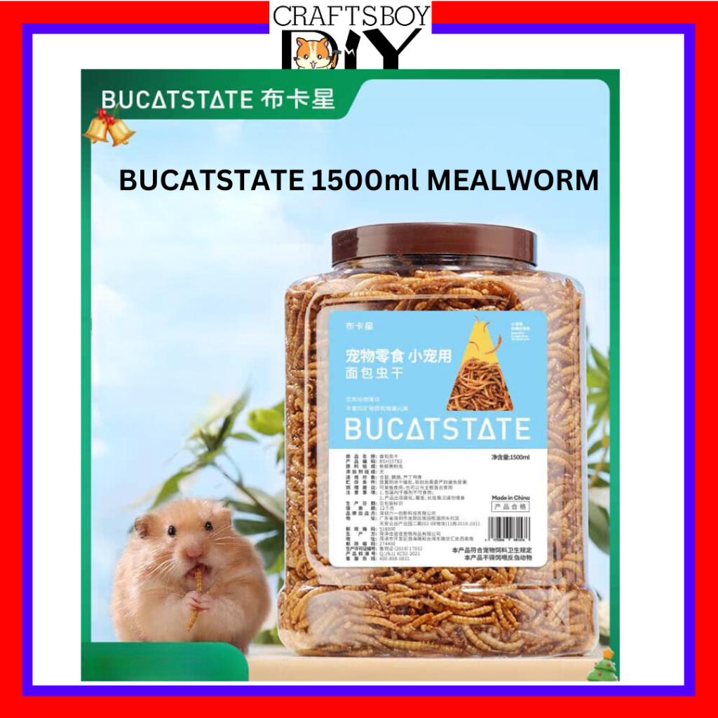 Bucatstate Mealworm Dried mealworm Bread Worm 1500ml Hamster worm ...