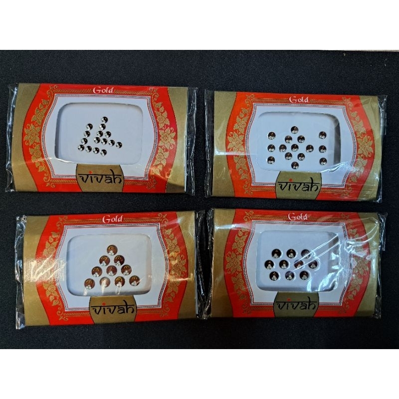 Designer Bindi - Maroon Bindi with Stone Sticker Pottu ( Vivah Gold ...