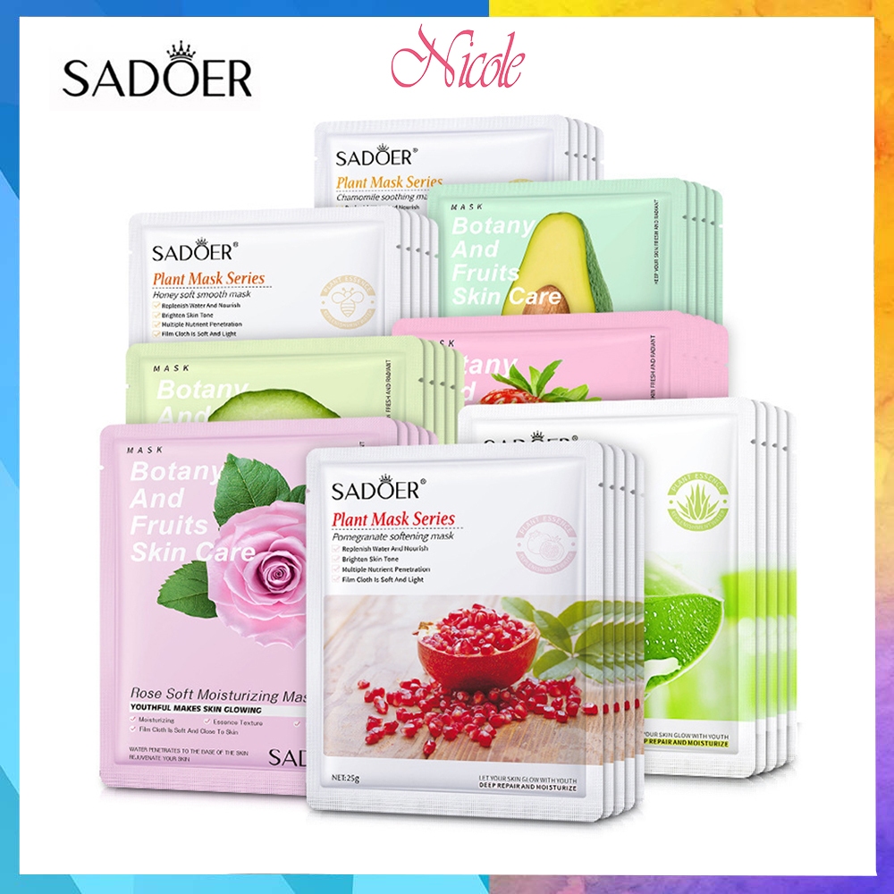 ROREC SADOER Fruit Plant Mask Series Natural Moisturizing Hydrating Brightening Facial Mask ...