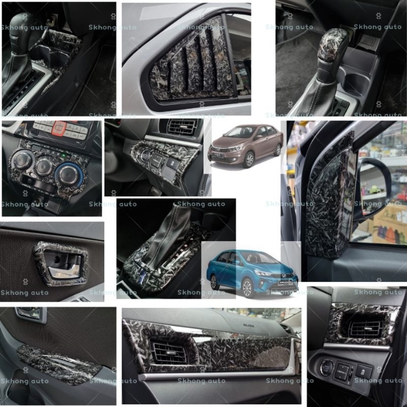perodua bezza 2016-2024 forged carbon interior car accessories ...
