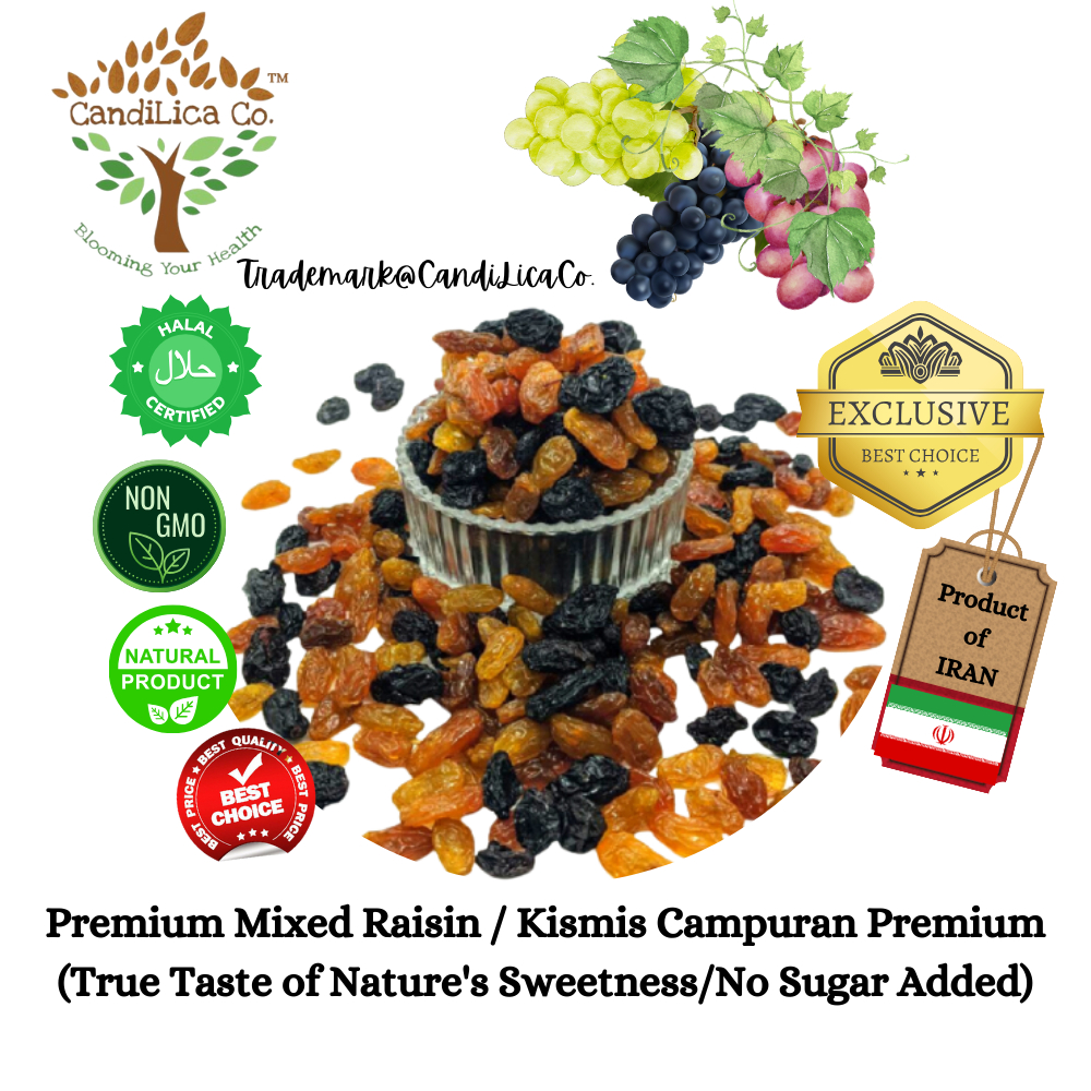 CandiLica Co. Premium Mixed Raisin – Product of Iran – Healthy Snacking ...