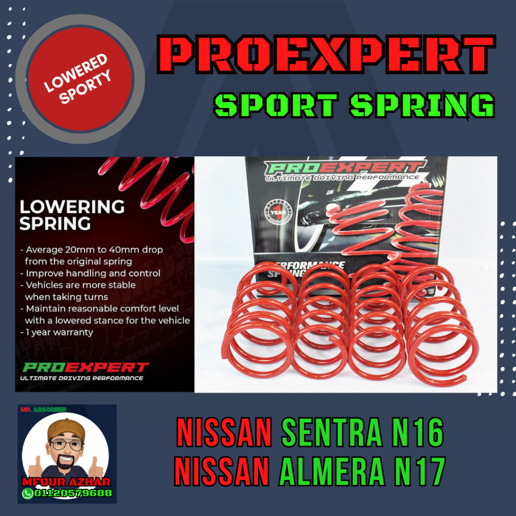 PROEXPERT Sport Spring Nissan SENTRA N16 ALMERA N17 [FAST SHIPPING ...