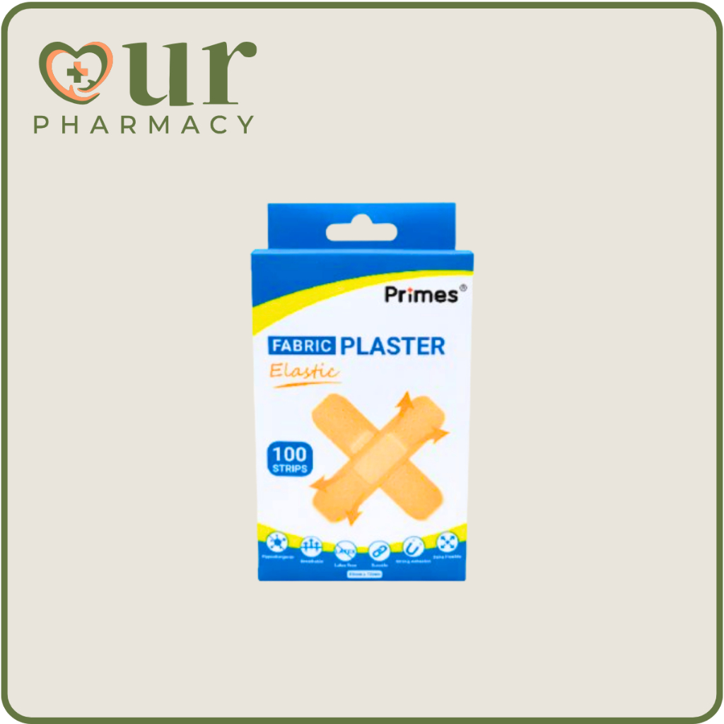 PRIMES FABRIC/WATERPROOF ELASTIC WOUND PLASTER 72MM X 19MM (100'S ...