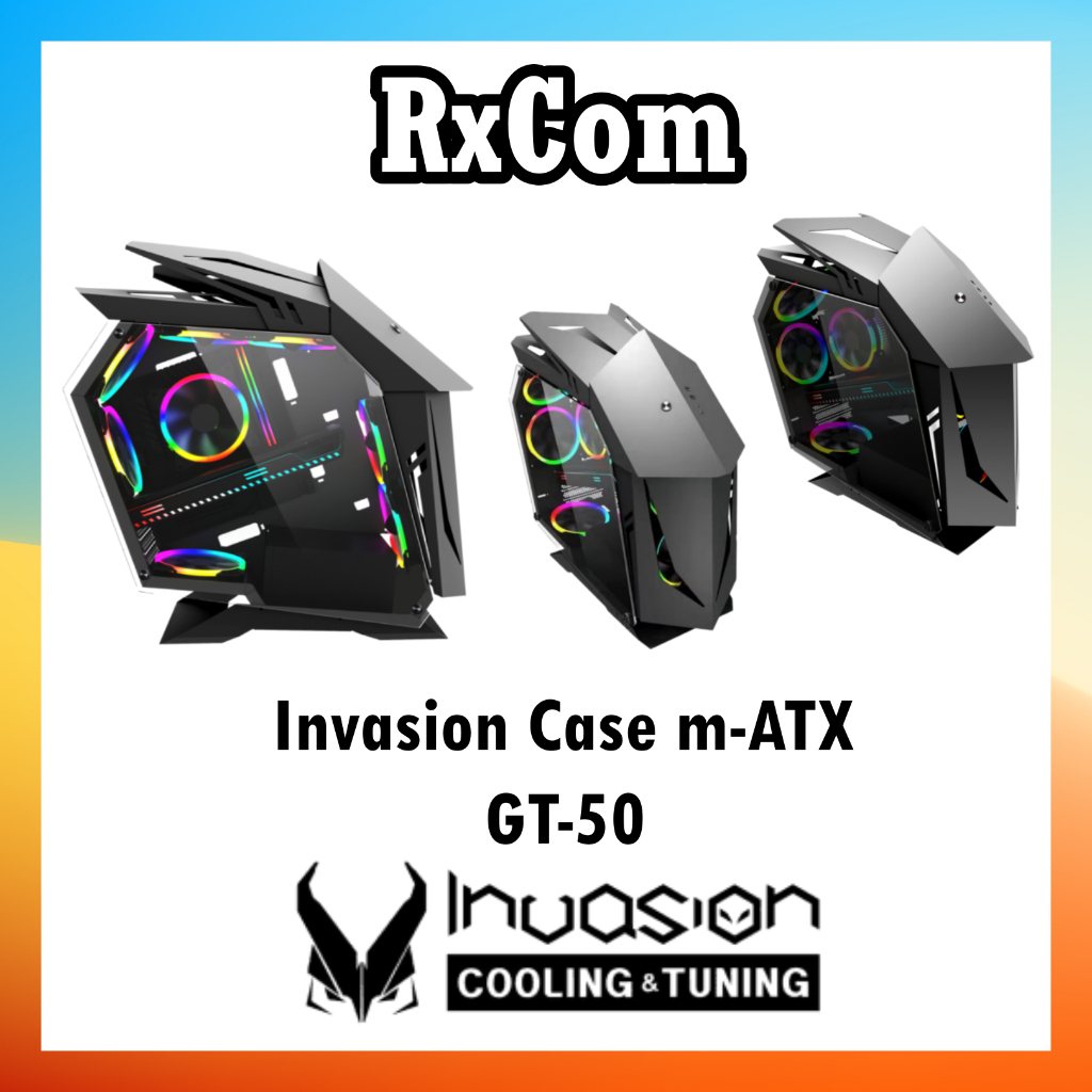 INVASION GT-50 MICRO ATX TEMPERED GLASS CASE WITH 4 ARGB FAN | Shopee ...