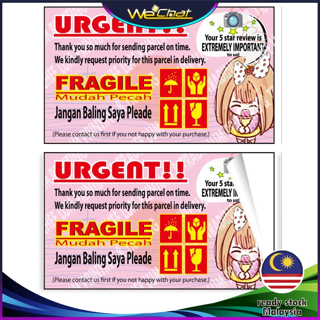 500pcs Name Card Sticker Fragile cute design/ 5 Star Sticker ...