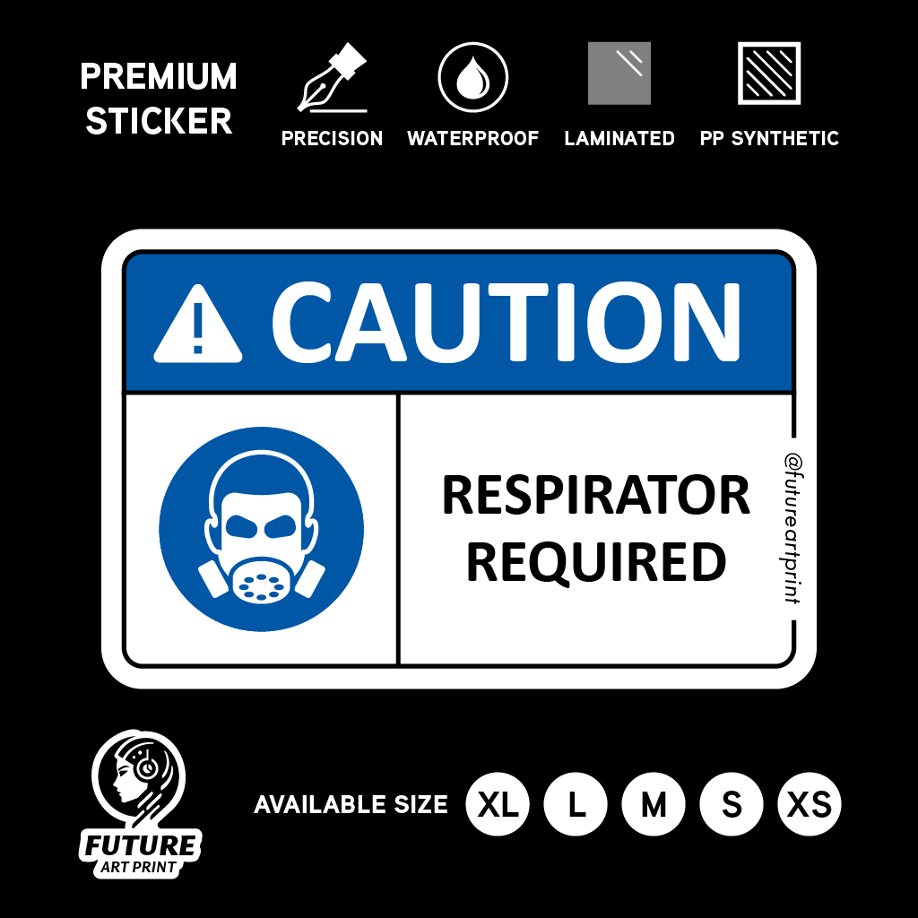 Caution. Respirator Required. Inhalation Gas Mask Air-Purify. Premium ...