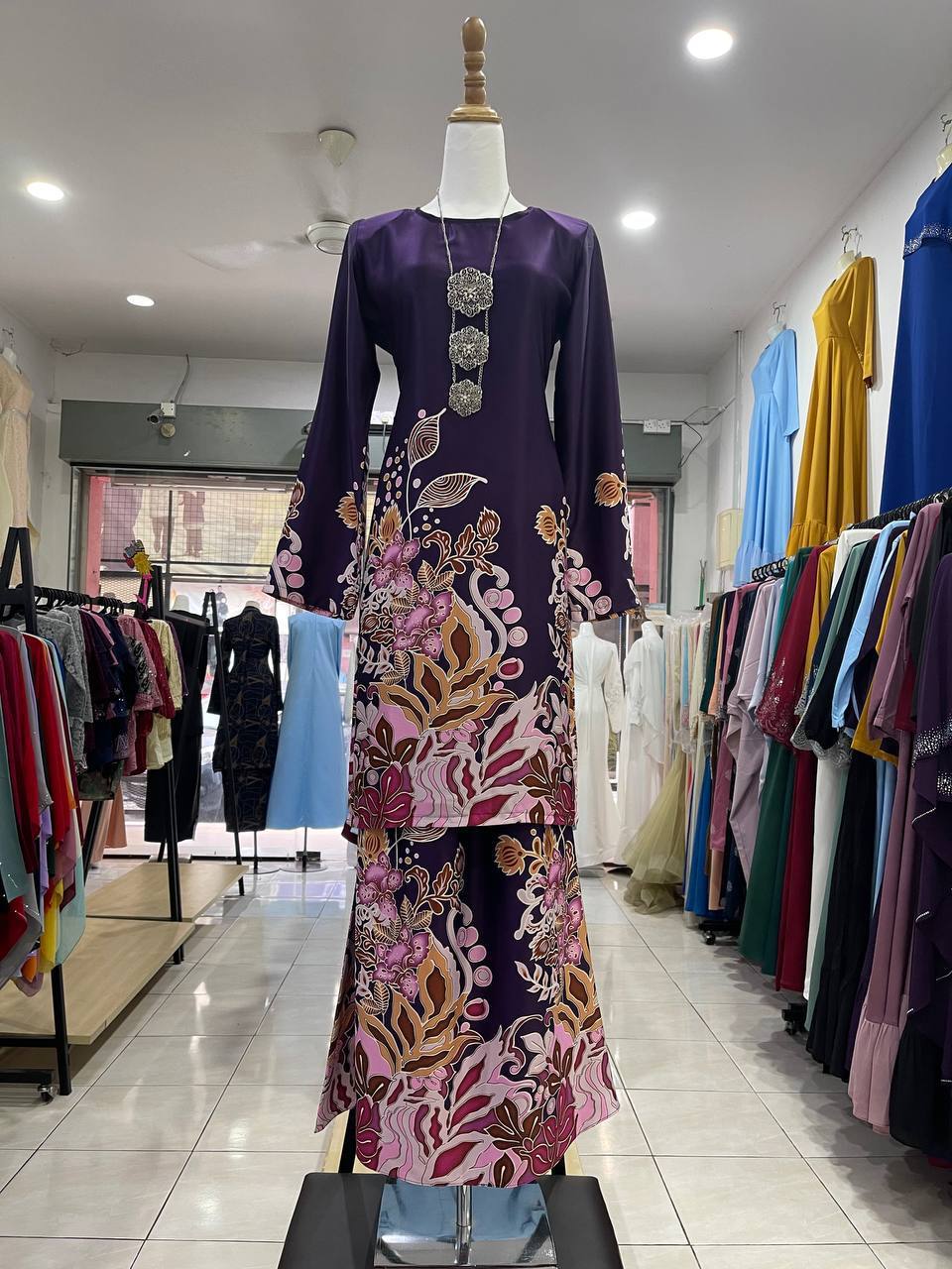 KURUNG BATIK DAHLIA BATIK MALAYSIA KURUNG MODEN CORAK BATIK | Shopee Malaysia