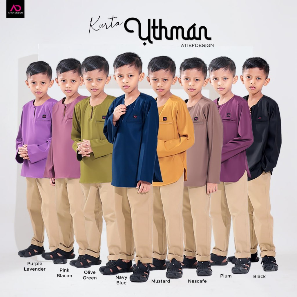 ATIEF DESIGN Signature Series: Kurta Uthman (kids) Cotton Sakura ...