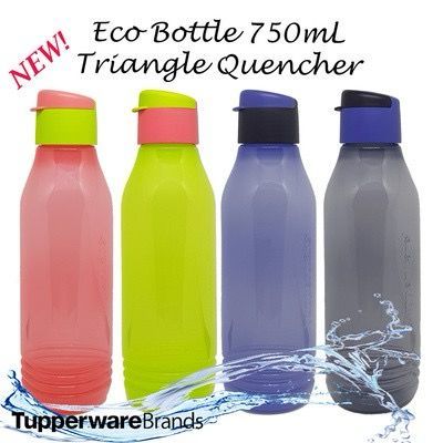 9427 Tupperware Eco Bottle 750ml/ Groovy Eco Bottle 750ml / Triangle ...