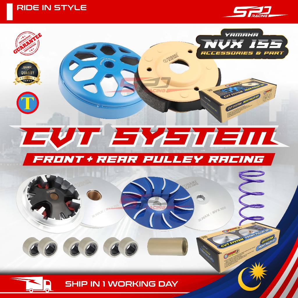 CVT System | Front & Rear Pulley Racing Set TOBAKI Racing For AEROX ...