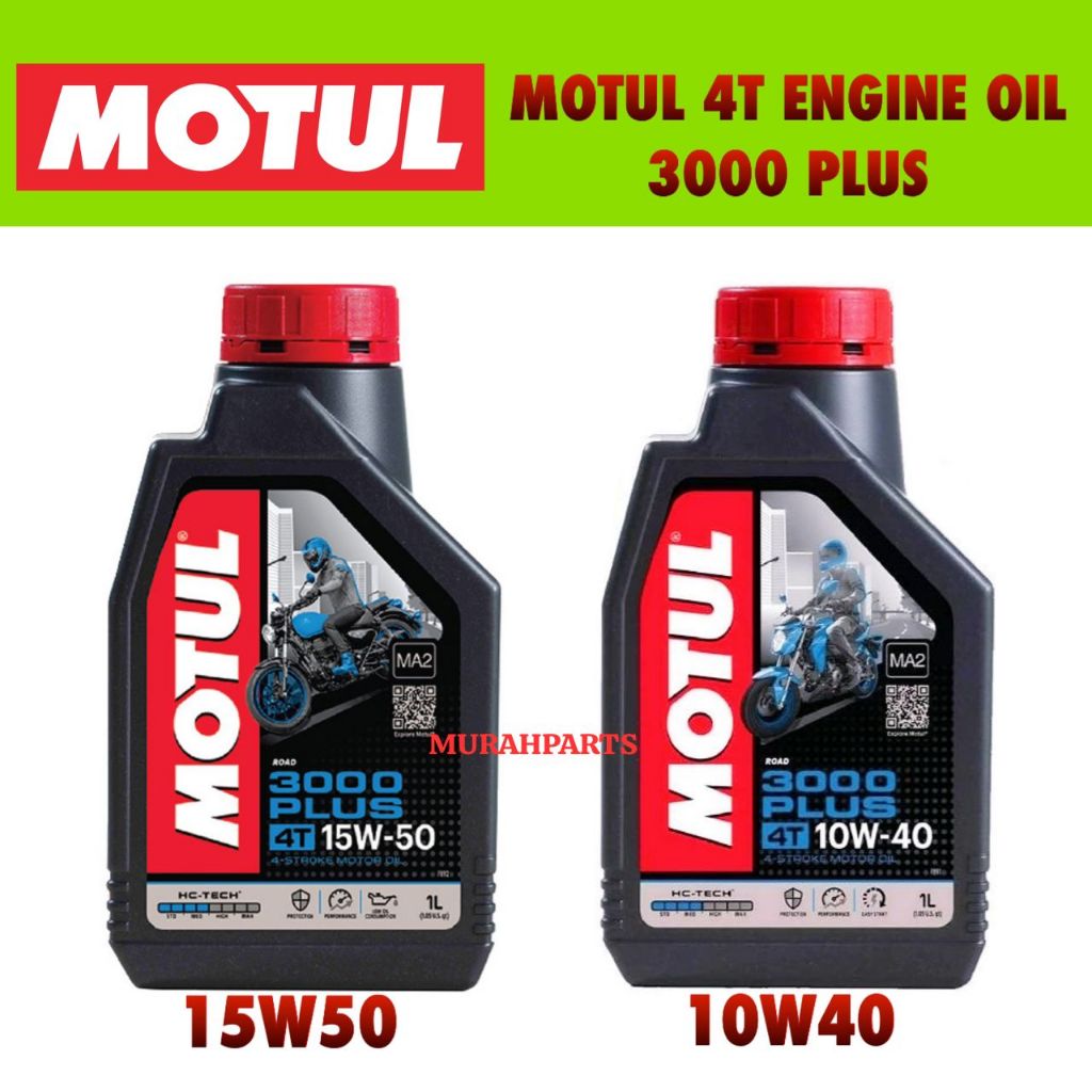 MOTUL MINYAK HITAM ENGINE OIL MOTOR 3000 PLUS 4T 10W40 15W50 PERMIUM ...
