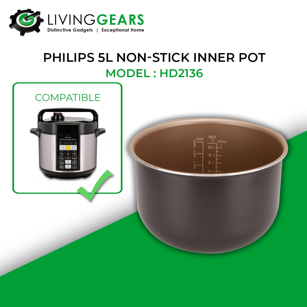 [100% GENUINE] Philips 5L Pressure Cooker Inner Pot for HD2132 / HD2135 ...