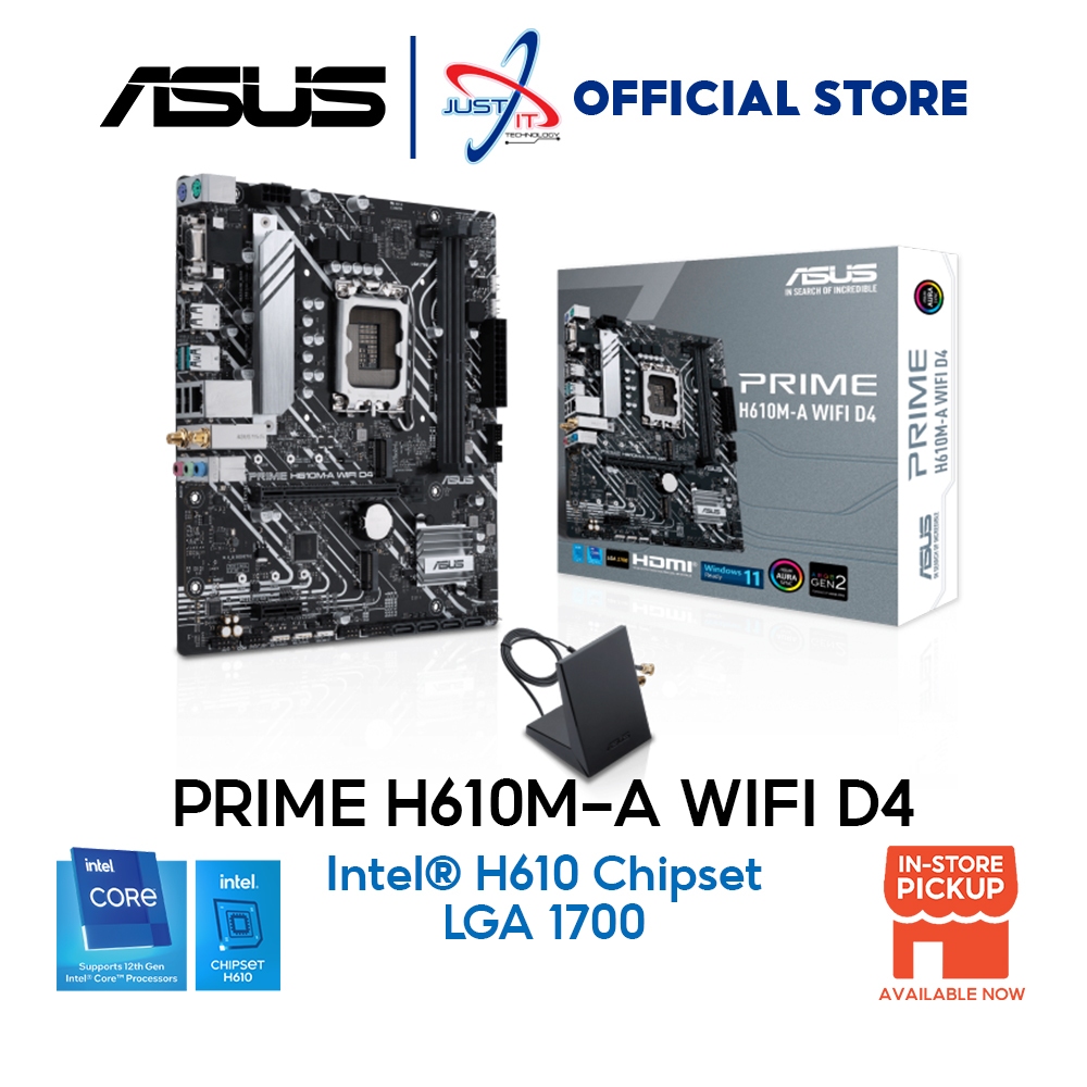 ASUS PRIME H610M-A WIFI DDR4 / D4 MOTHERBOARD COMBO INTEL G7400 / 13100F / 14100 / I5-12400 ...