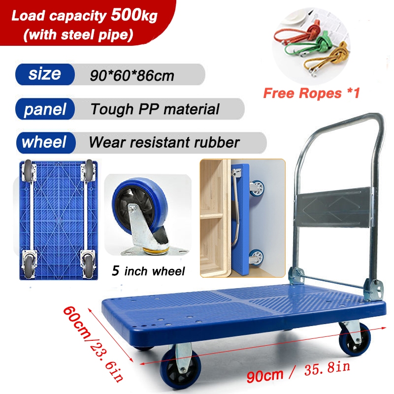 Trolley with Wheel Heavy Duty Troli Letak Barang Foldable Hand Truck ...