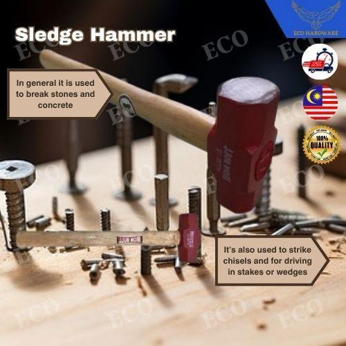 IRON BULL Sledge Hammer With Wooden Handle Blacksmith Hammer Pemukul ...