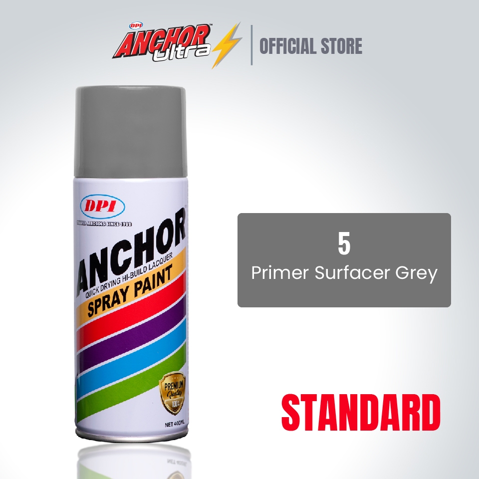 DPI Anchor Standard # 5 Primer Surfacer Grey 400ml Cat Sembur / Cat Sembur / Cat Asas / Putty ...