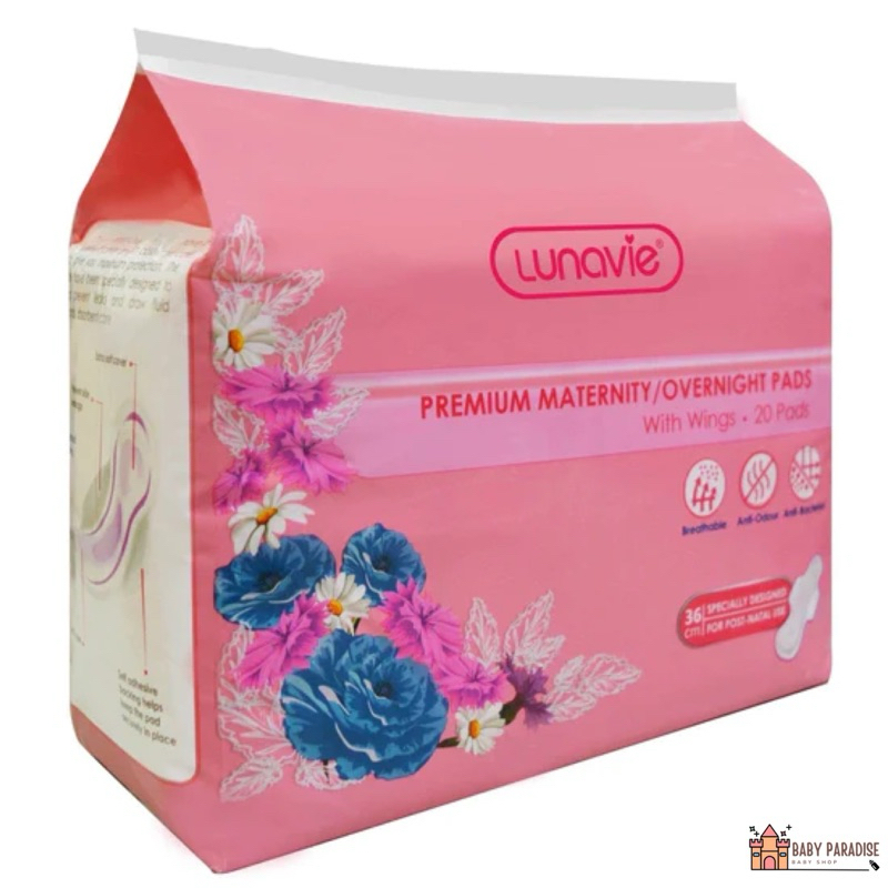 LUNAVIE PREMIUM MATERNITY/OVERNIGHT PADS (36CM)- Pad ibu bersalin 36cm ...