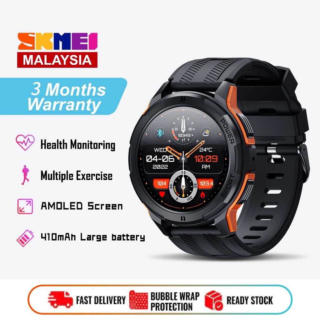 Skmei smartwatch pria amoled jam tangan olahraga hp digital anti air ...