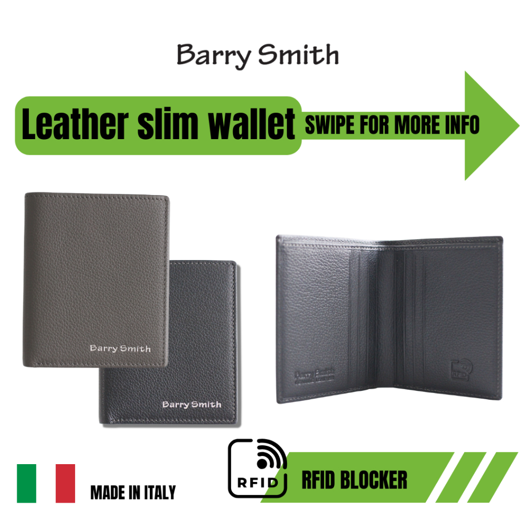Barry Smith Slim Bi Fold Card Holder Wallet | Shopee Malaysia