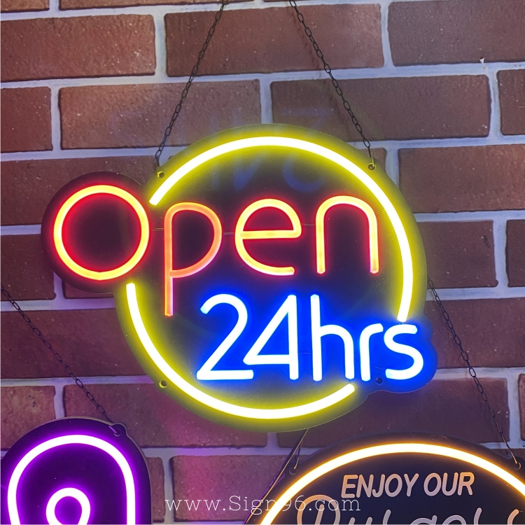 Open 24 hours led neon signs open custom made neon signs ** Blinking ...