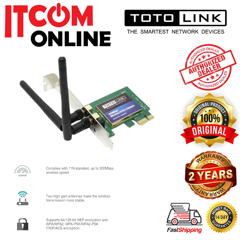 TOTOLINK WIFI WIRELESS N300 PCI-E ADAPTER (N300PE) | Shopee Malaysia