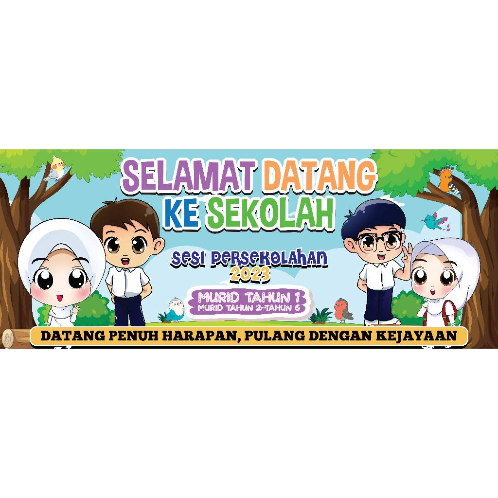 Banner Selamat Datang Ke Sekolah 2024 Free Design | Shopee Malaysia
