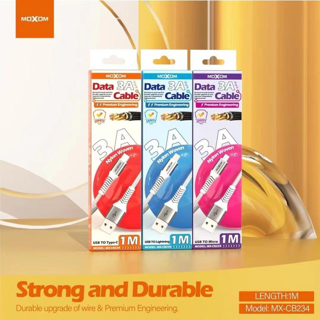 RIGINALY Moxom MX-CB234 1M 3A Data Cable ‼️ ( TYPE C) | Shopee Malaysia