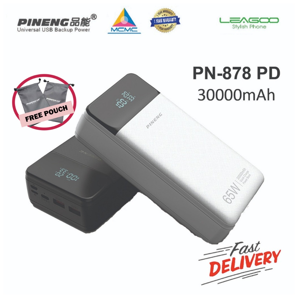 Pineng PN 878 PD (30000mAh) Quick Charge Powerbank 65W,Suitable for ...