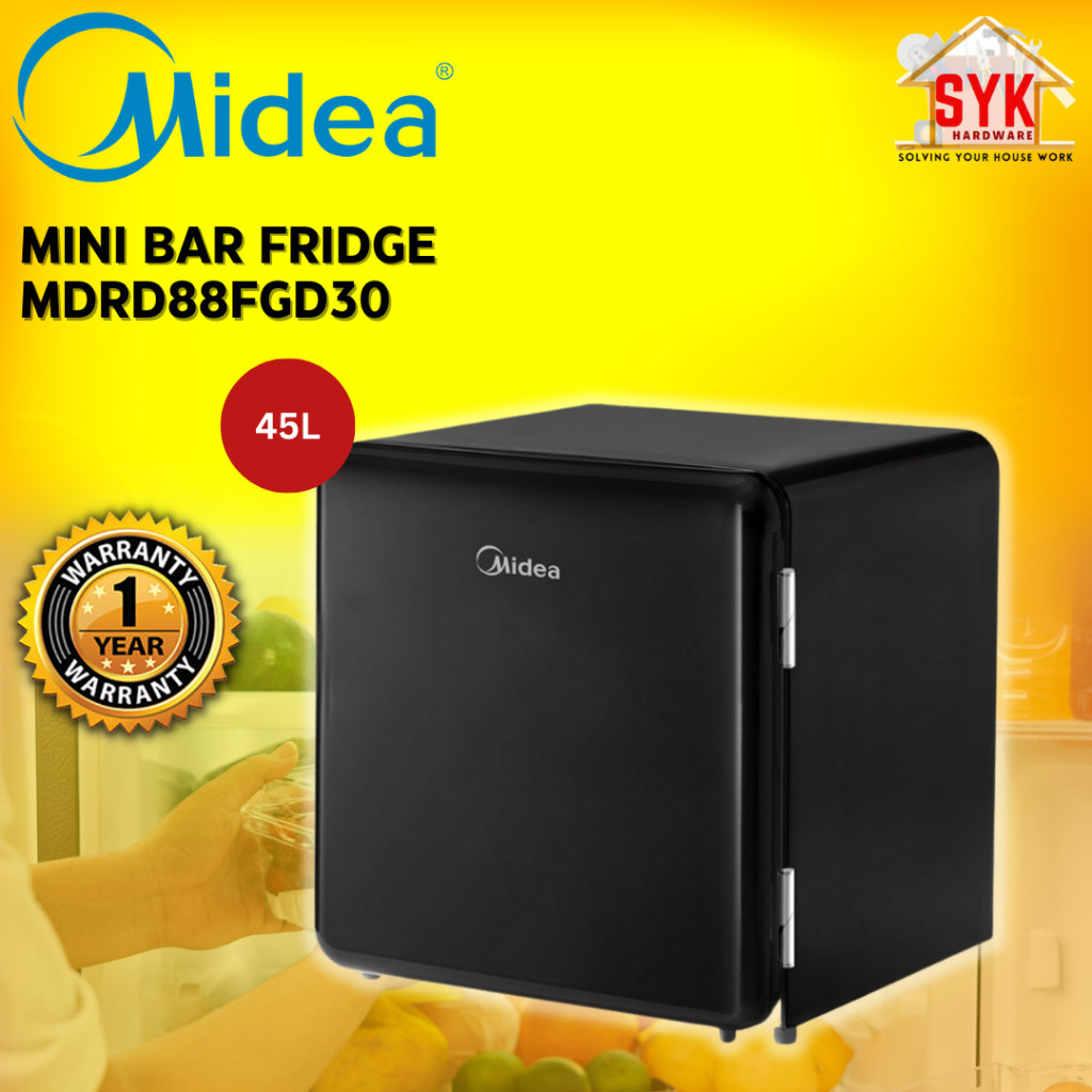 SYK Midea MDRD88FGD30 Mini Bar Fridge 1 Door Mini Fridge Home Kitchen ...