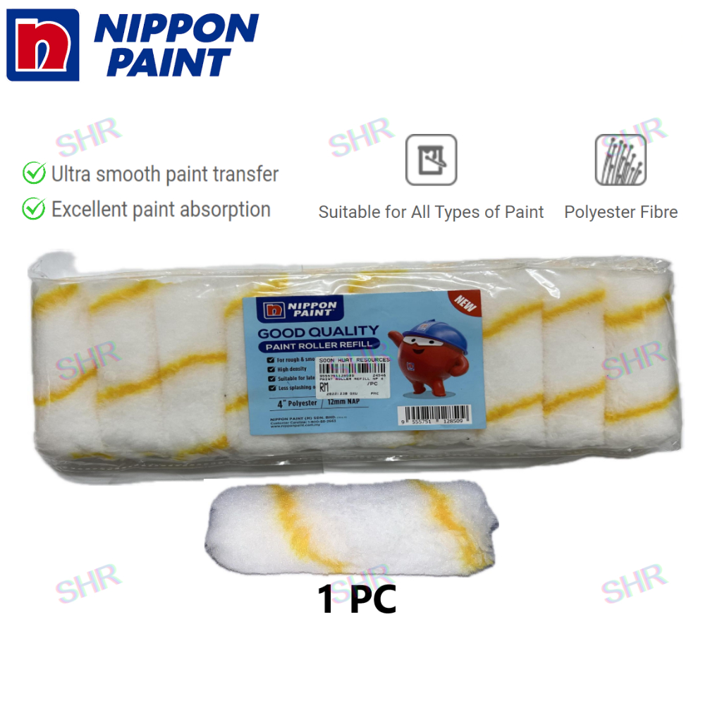 NIPPON PAINT 4'' Polyester Paint Roller Refill / Isi Semula Penggelek ...