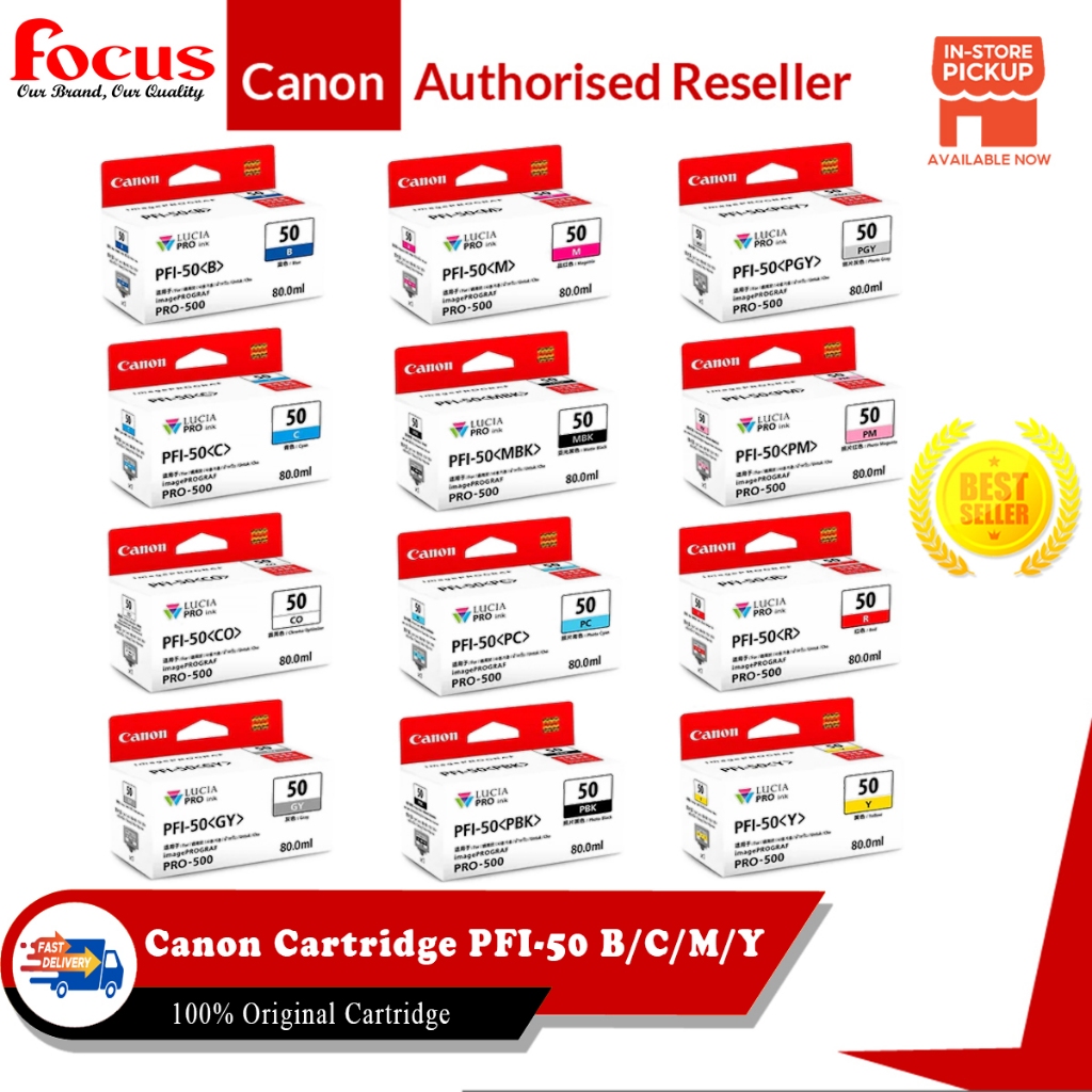 Canon Pro-500 Series Pfi-50 MBK / PBK / C / M / Y / PC / PM / GY / PGY ...