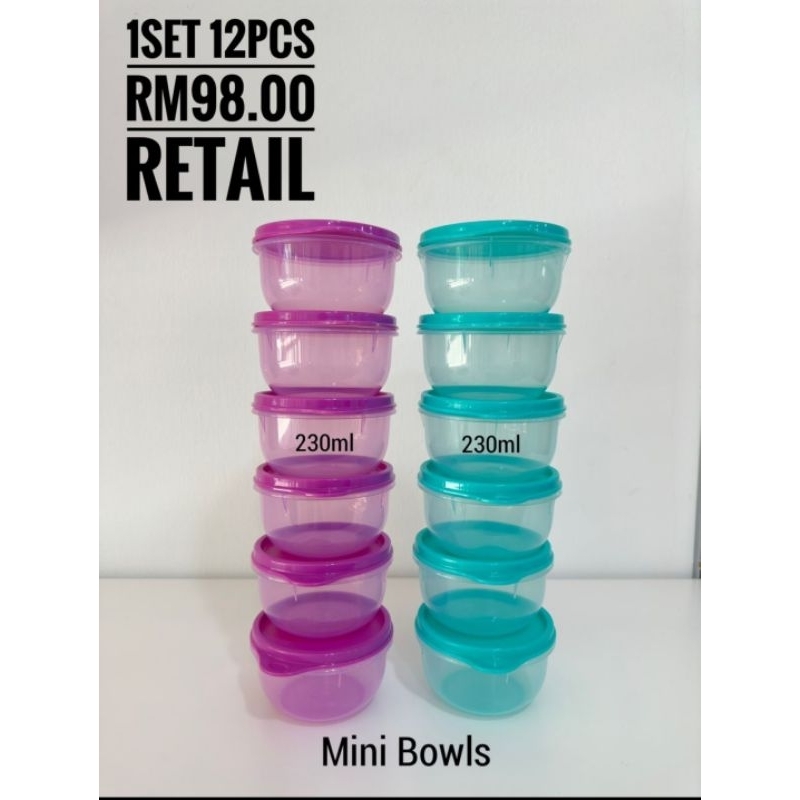 Tupperware mini bowls 230ml 12pcs | Shopee Malaysia