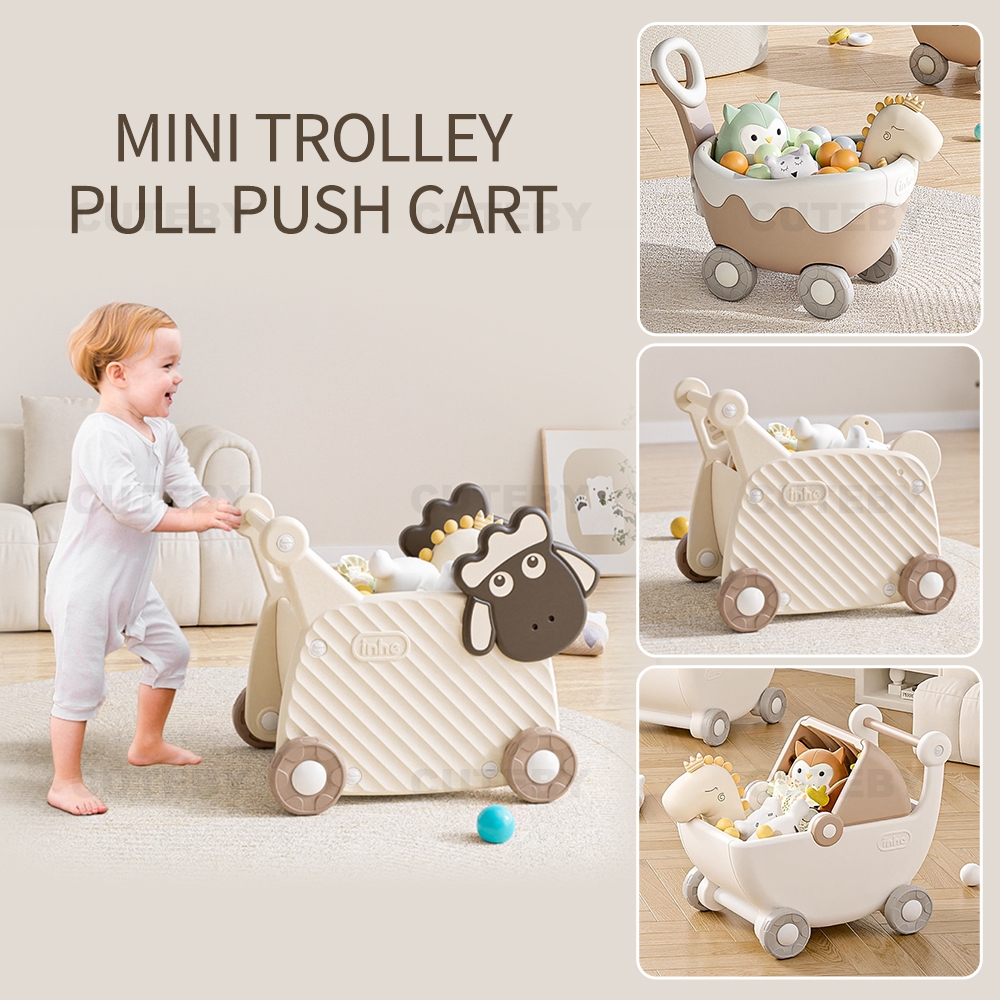 Kids Children Large Capacity Shopping Cart MINI TROLLEY PULL PUSH CART ...