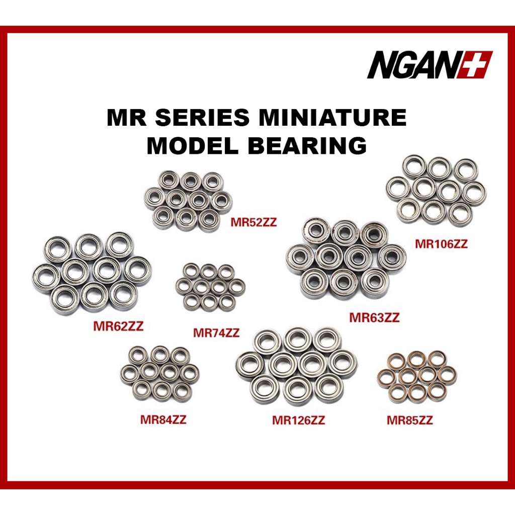 MR Series Miniature Model Bearing Metal Shielded Ball Bearings MR52ZZ MR62ZZ MR63ZZ MR74ZZ ...