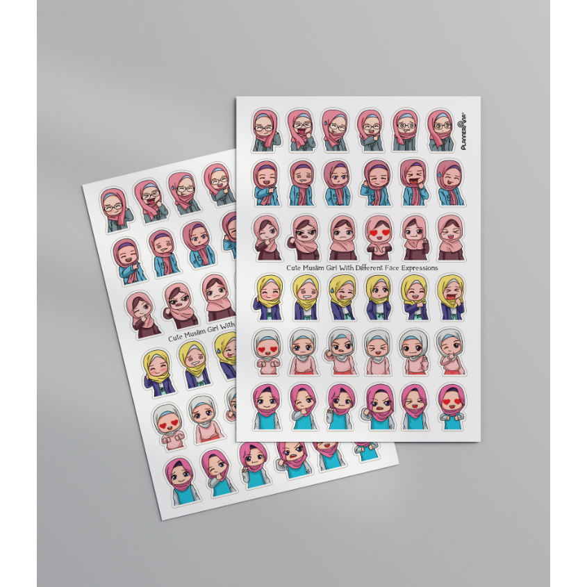 Islamic Hijab Sticker Planner Journal Scrapbook Muslimah kawai Stiker ...