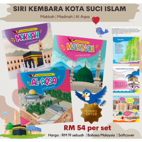 KOMBO: Siri Kembara Kota Suci Islam: MADINAH, MAKKAH, AL-AQSA [Aras Mega] | Shopee Malaysia